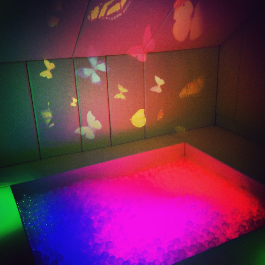 Space 1 , soft padded room on two levels connected by stairs and slide ...